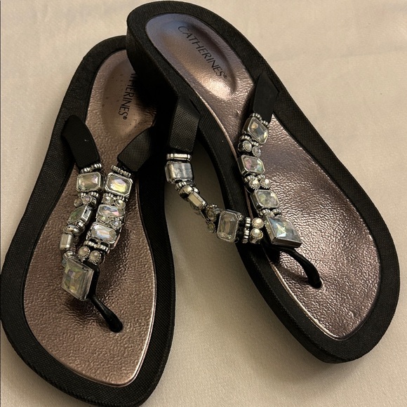 Catherines | Shoes | Catherines Black And Silver Embellished ...